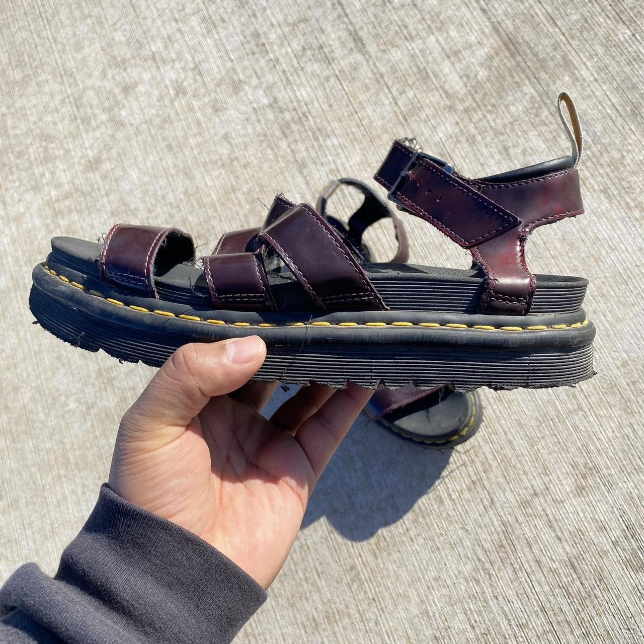 Vintage platform doc marten sandals purple straps.... - Depop