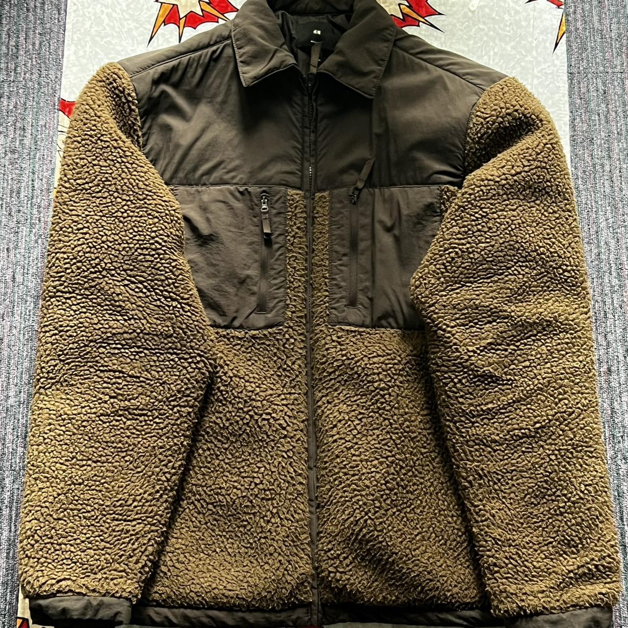 H&M Brown Fleece Jacket Great condition Zip closure - Depop