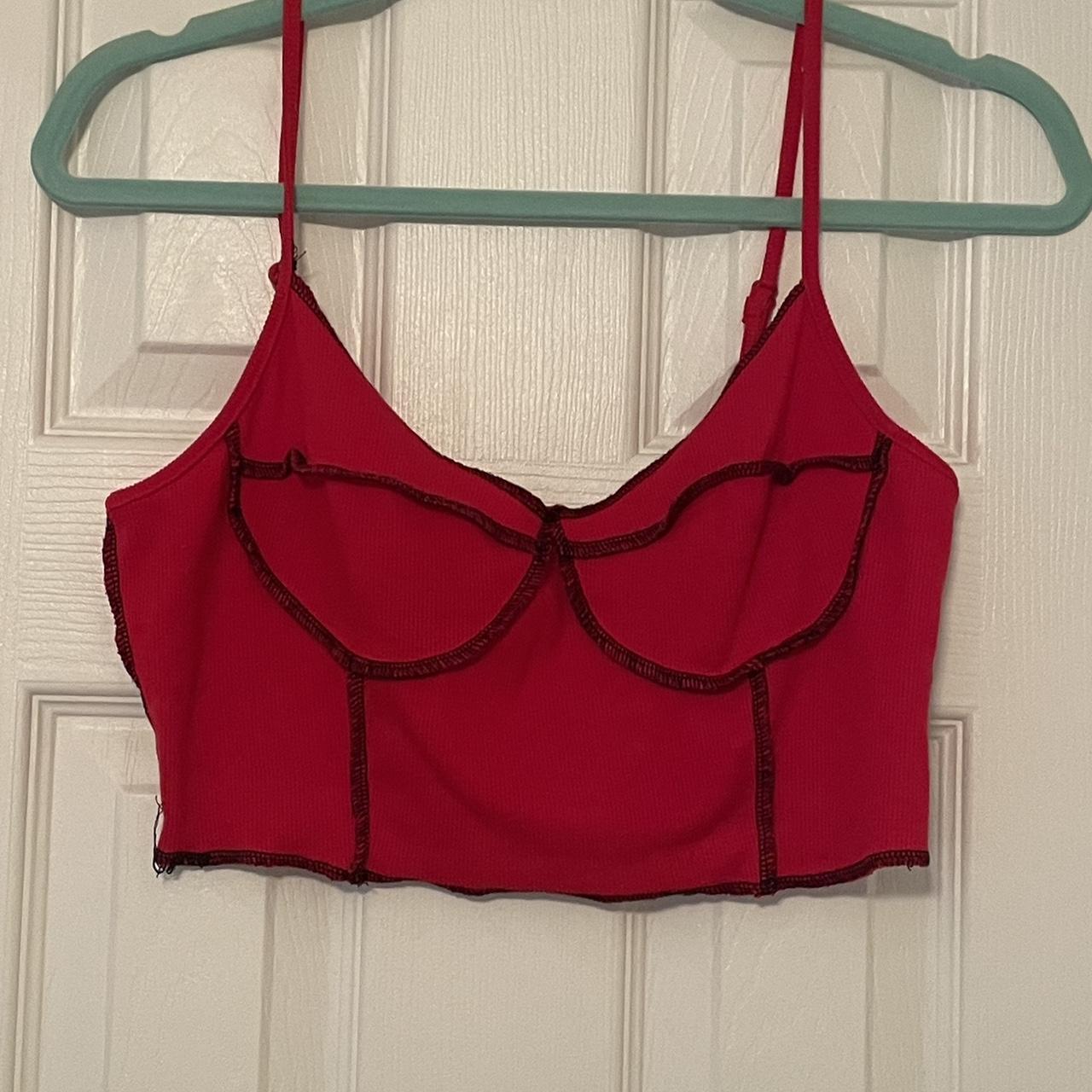 SHEIN Women's Red and Black Crop-top | Depop
