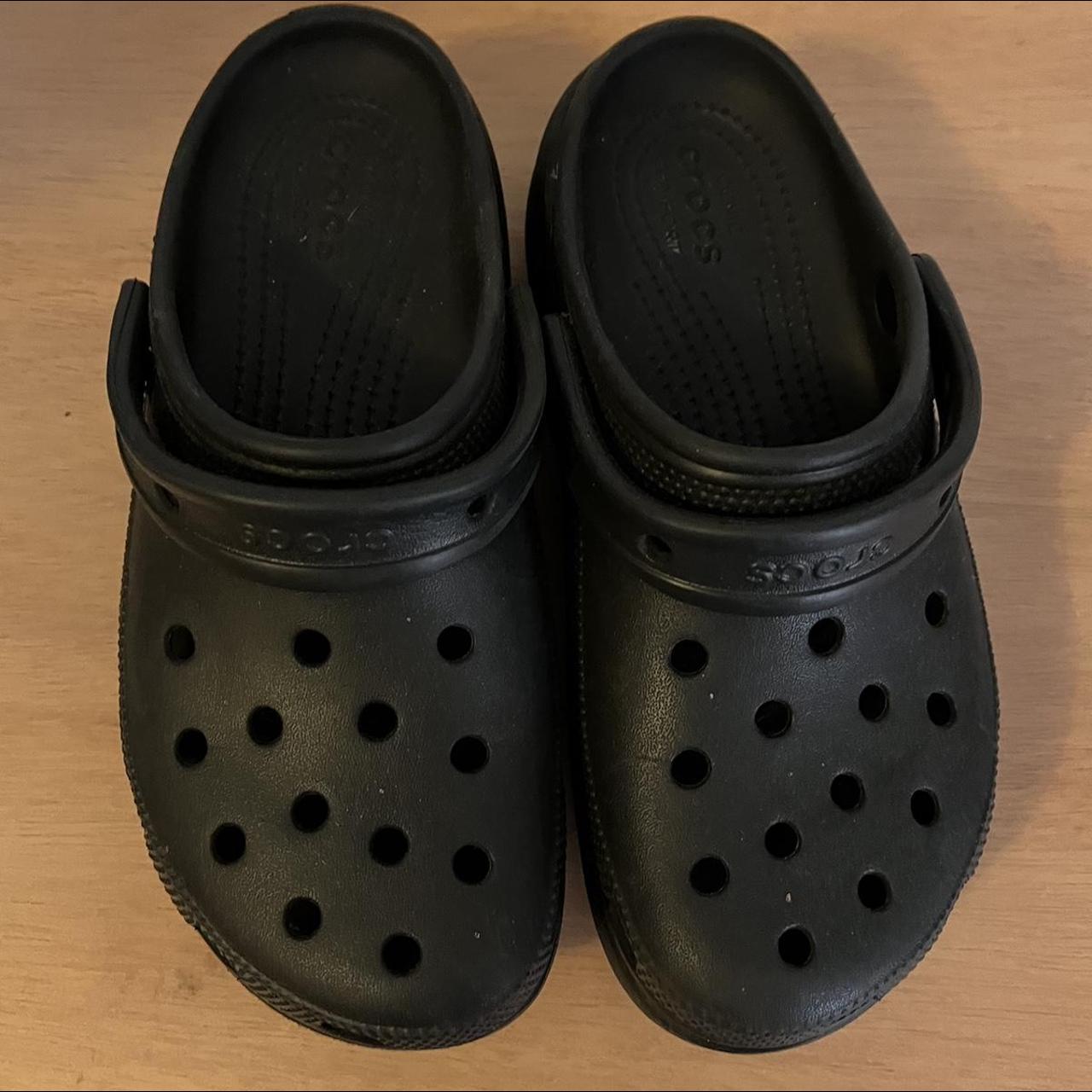 Platform crocs in black size 7 women’s. Excellent... - Depop