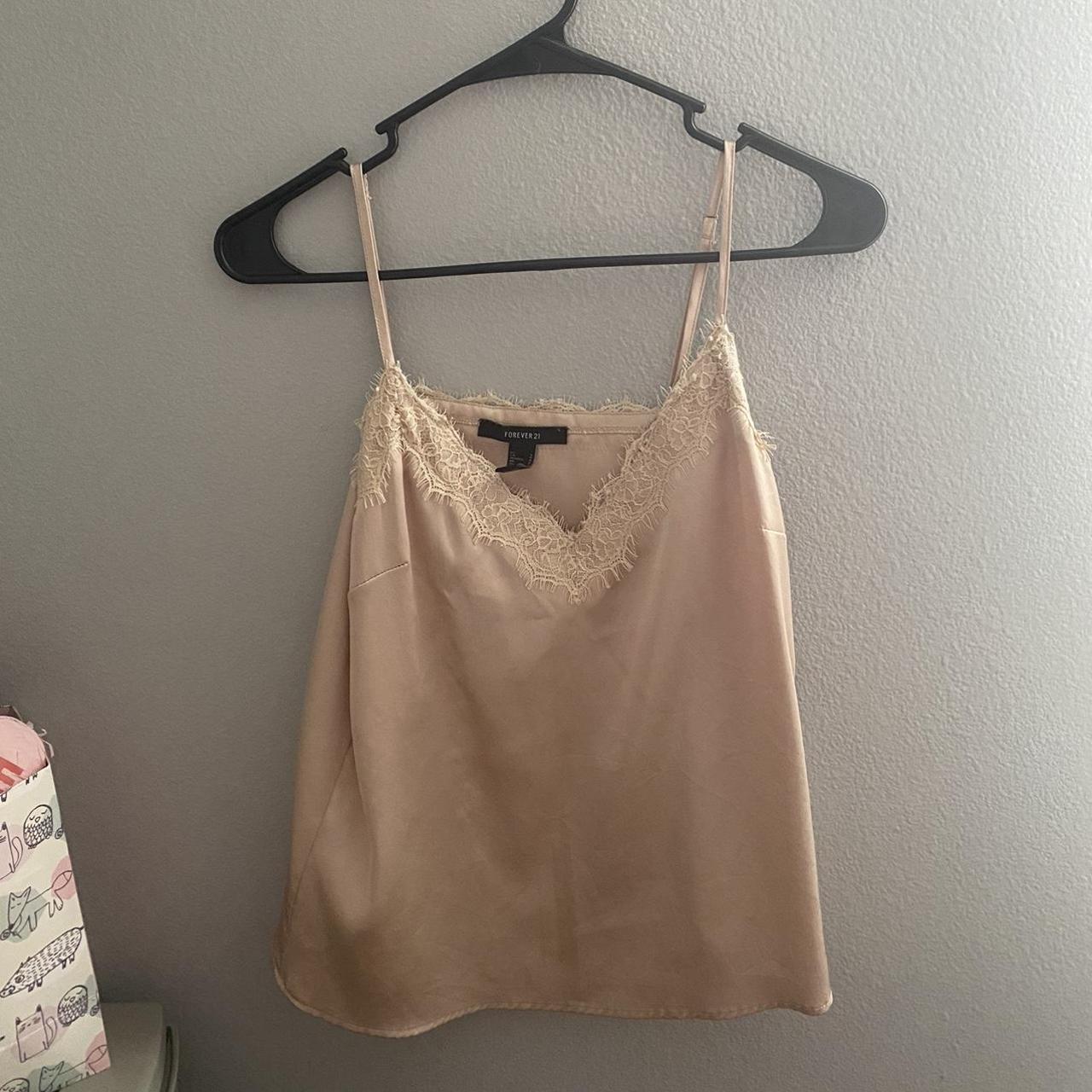 Lace Camisole Slip (minor flaws seen in the third... - Depop