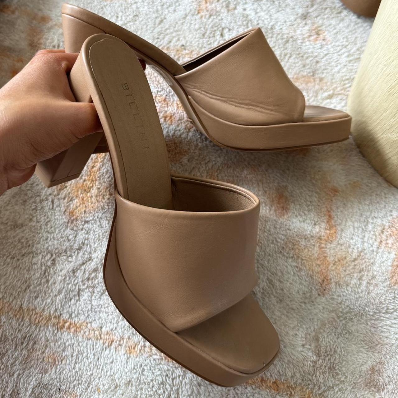 Selling tan billini mule pumps Great condition 10cm... - Depop