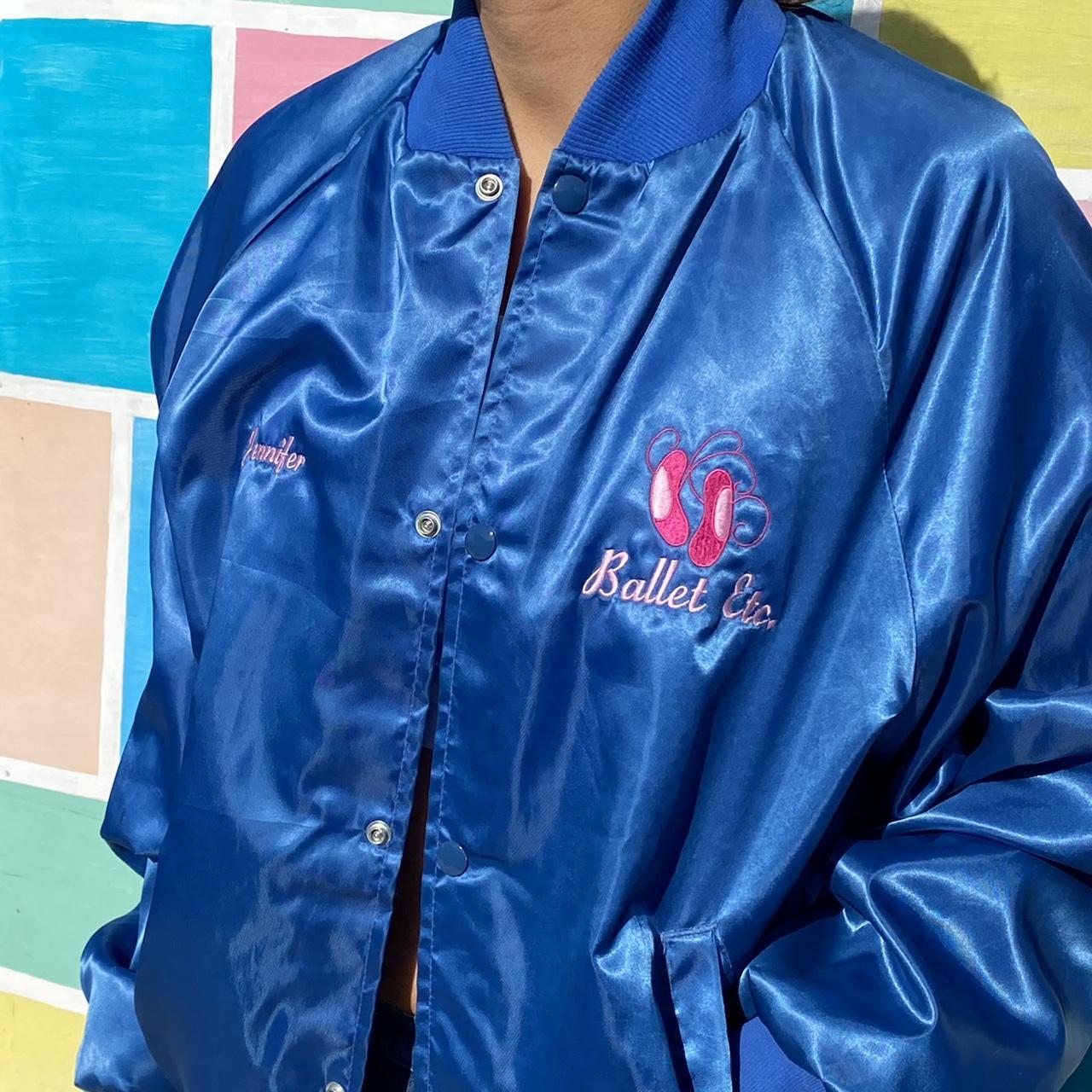 Vintage light blue 80s bomber jacket made in USA... - Depop