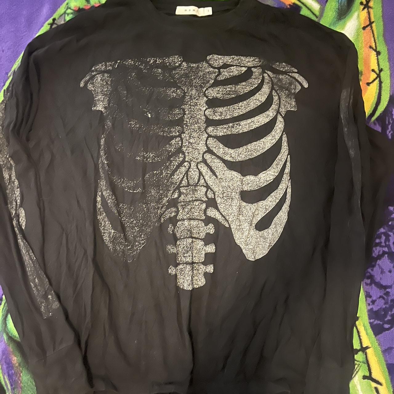 Misfits style rib cage long sleeve t-shirt by... - Depop