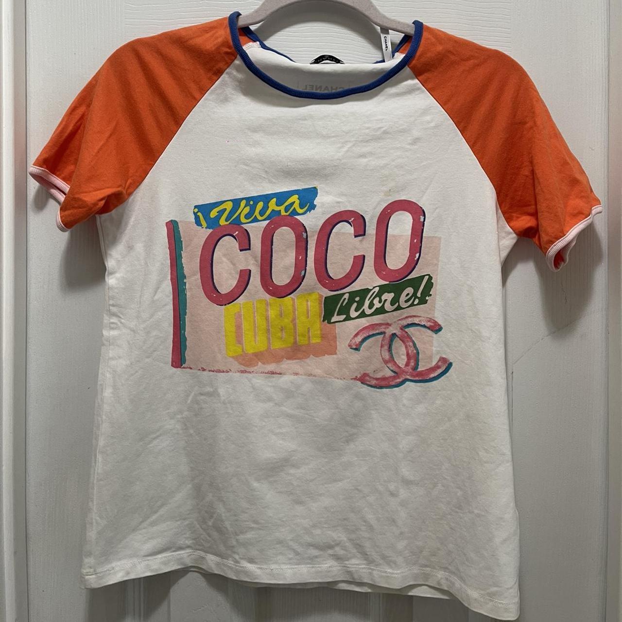 the cutest Chanel tee fits a S-M AUTHENTIC #chanel... - Depop