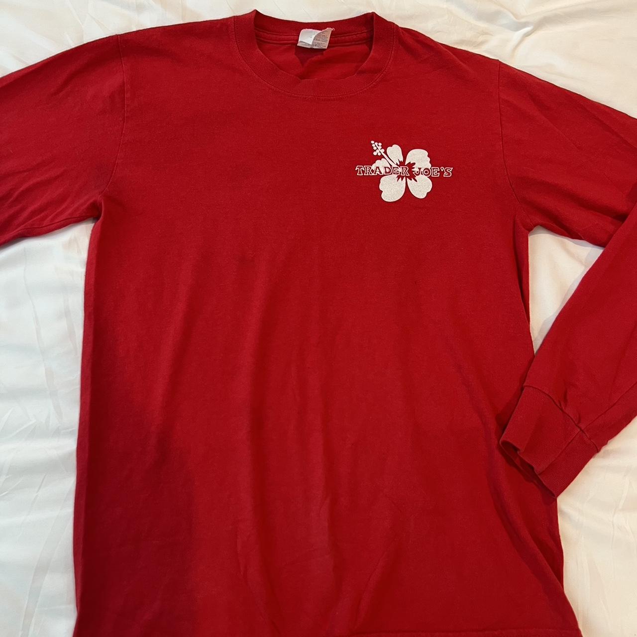 Trader Joe’s Red Classic Long Sleeve Shirt - Depop