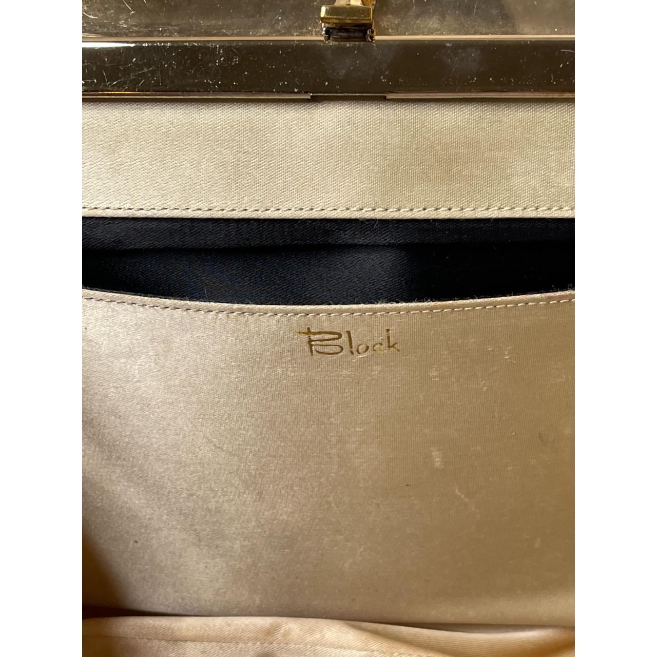 Vintage 50's Block Brand Ivory Leather Purse Handbag... - Depop