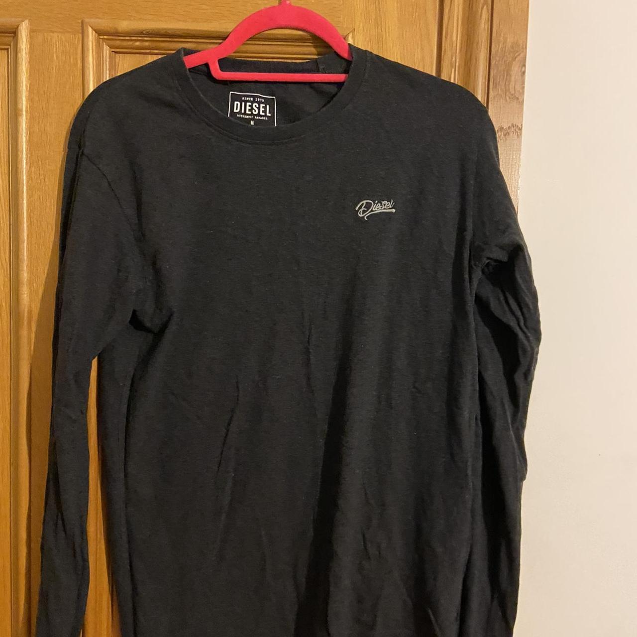 Mens diesel black / grey long sleeve top #diesel... - Depop