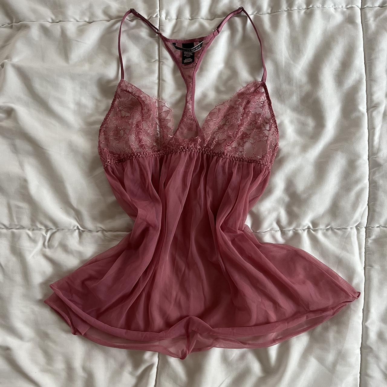 Victorias Secret Rose Sheer Lingerie Top Depop