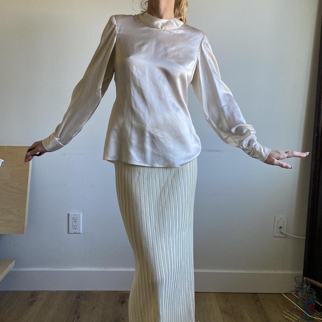 gorgeous handmade vintage silk blouse! this cream... - Depop