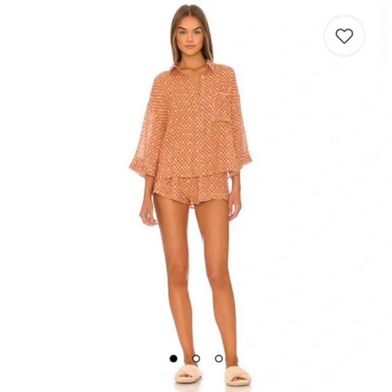 Free people daydream pajama set in Sand combo Size... - Depop
