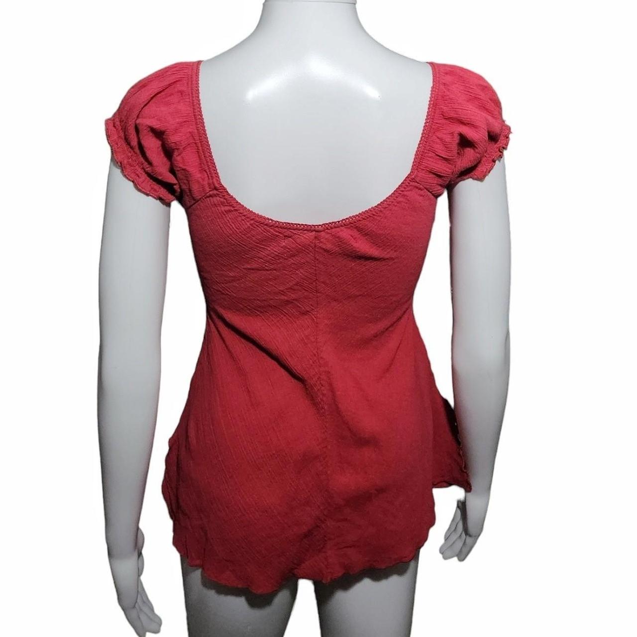 Y2K Milk Maid Top. Cute little vintage top. In a red... - Depop