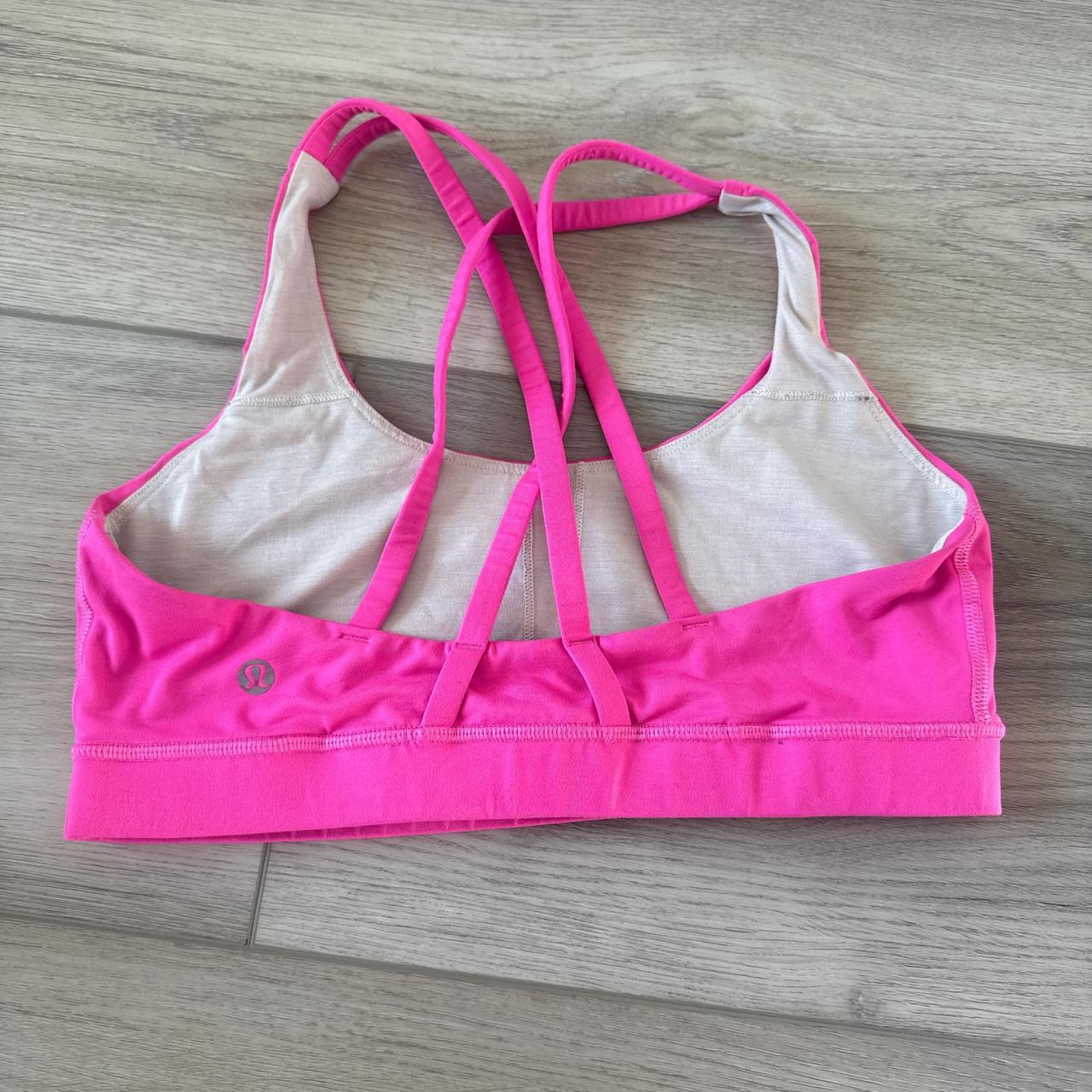 Hot pink lululemon sports bra. Size 8 but fits like... | Depop