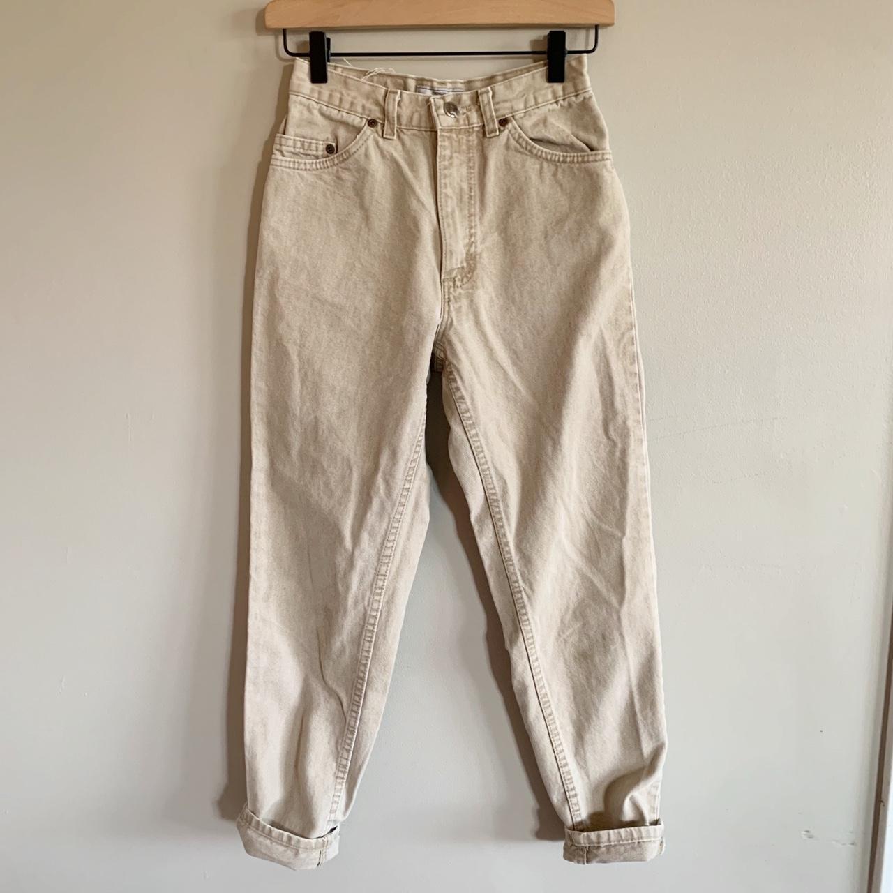 Sonoma Size 23 Tan denim jeans Mom style, 90s... - Depop