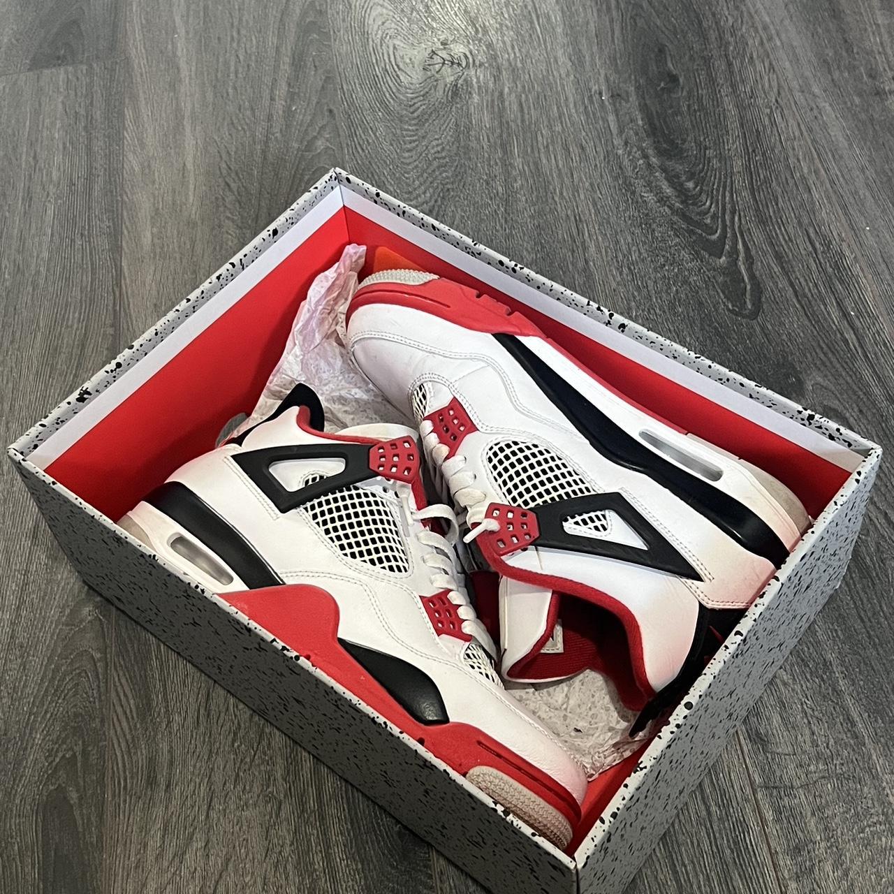 Jordan 4 Fire red size 7. Comes With receipt - Depop