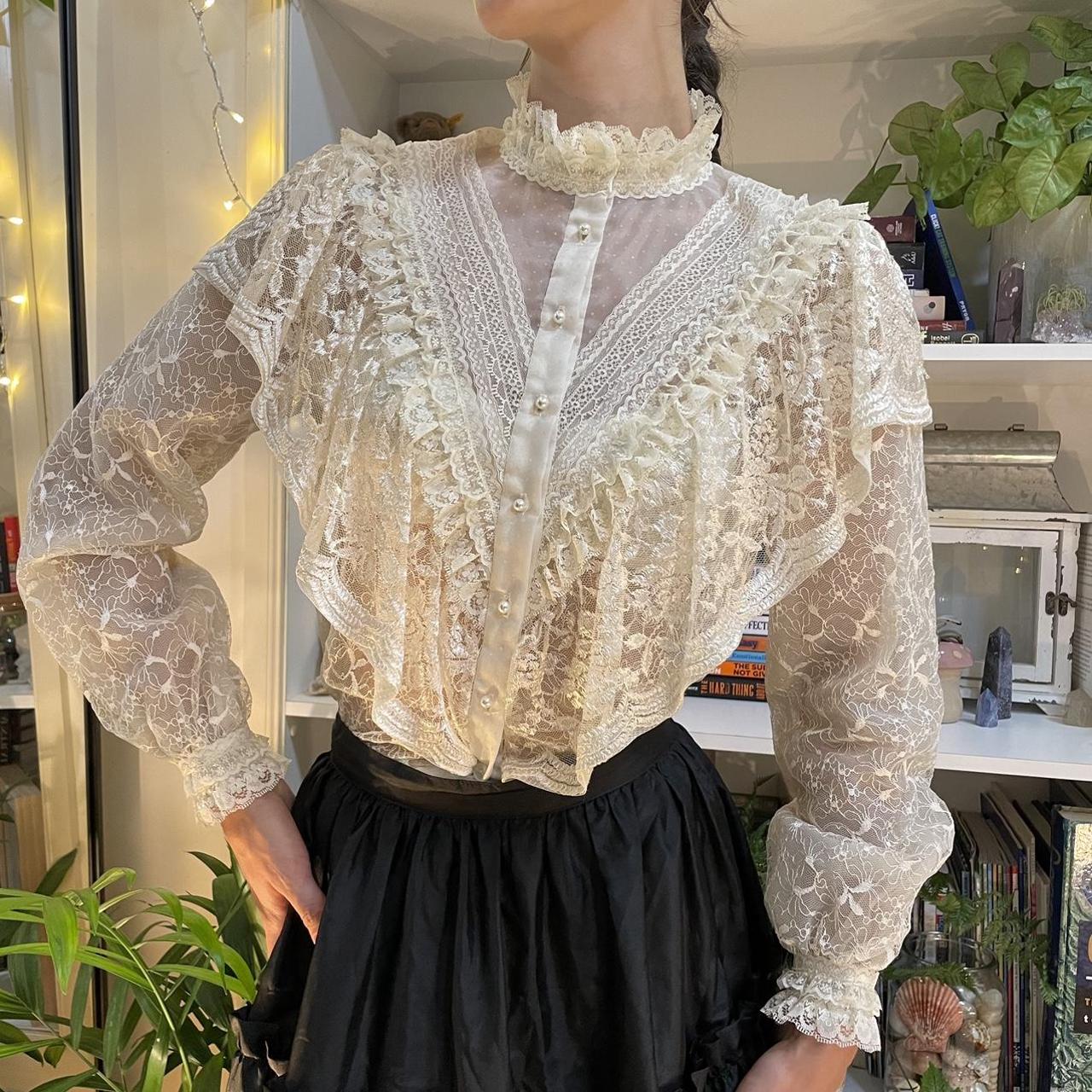 Antique Handmade Victorian Era Lace Blouse... - Depop