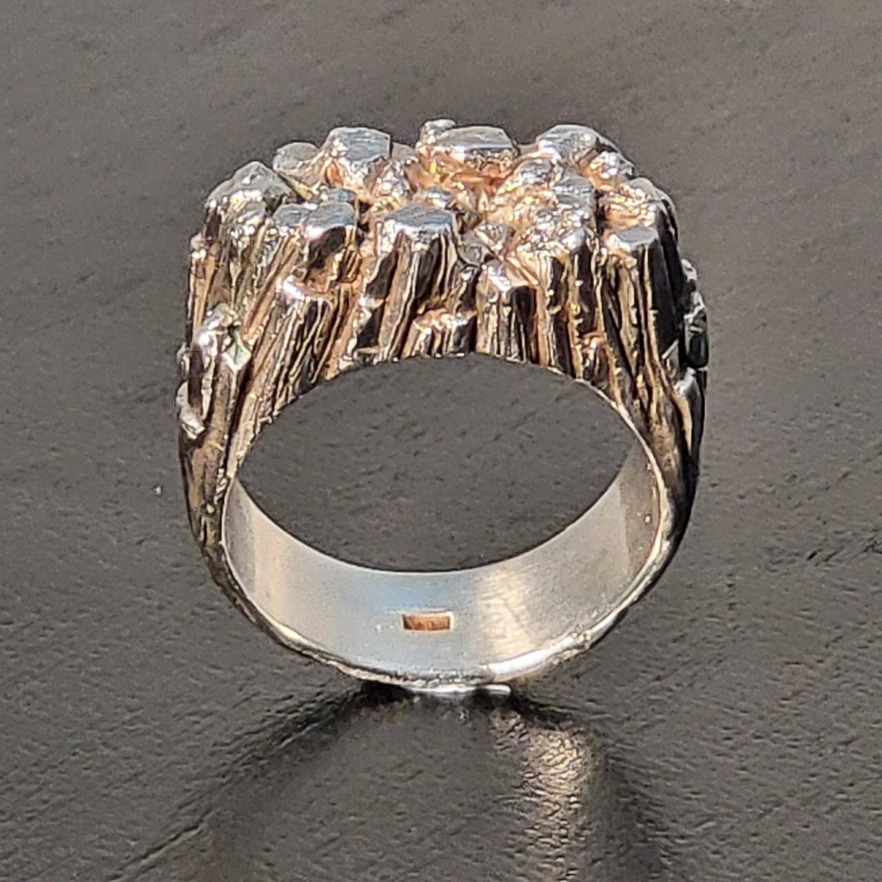 Chunky Solid Sterling Silver Ring 925 Mountain... - Depop