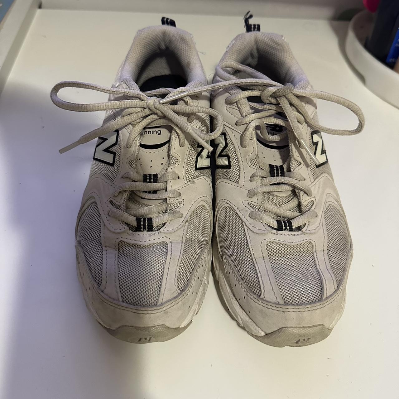 new balance 530 in ivory! worn in, has some wear!... - Depop