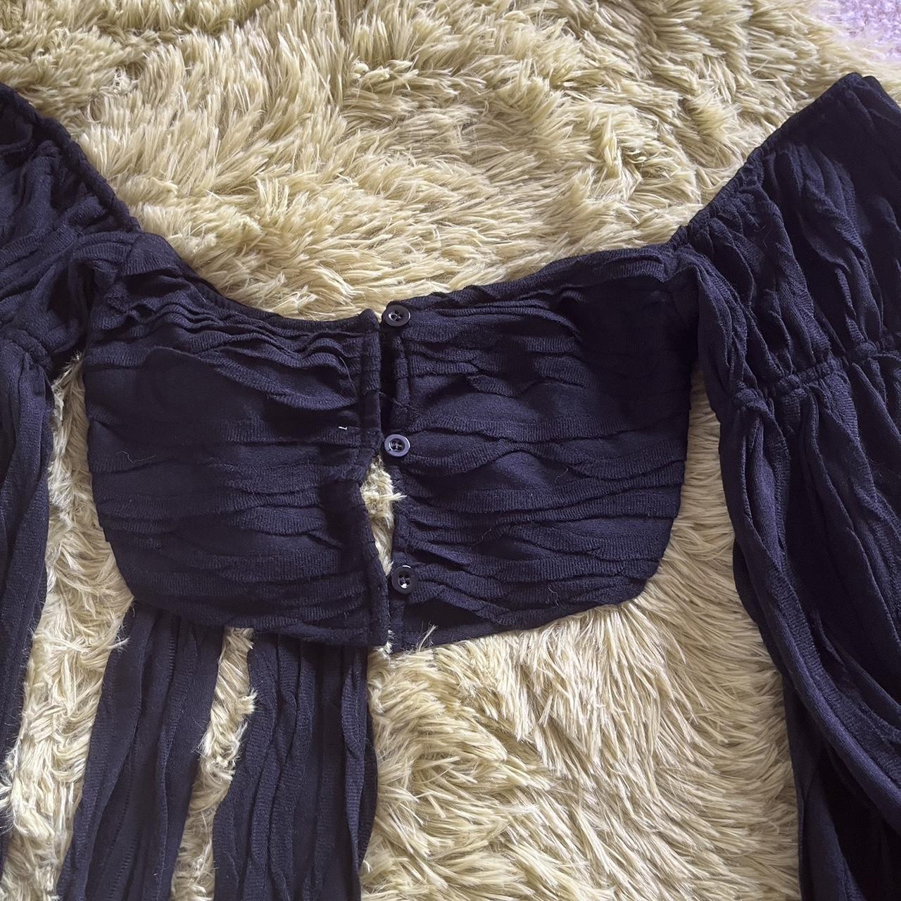 Dolls kill button up crop top Size small NWOT... - Depop