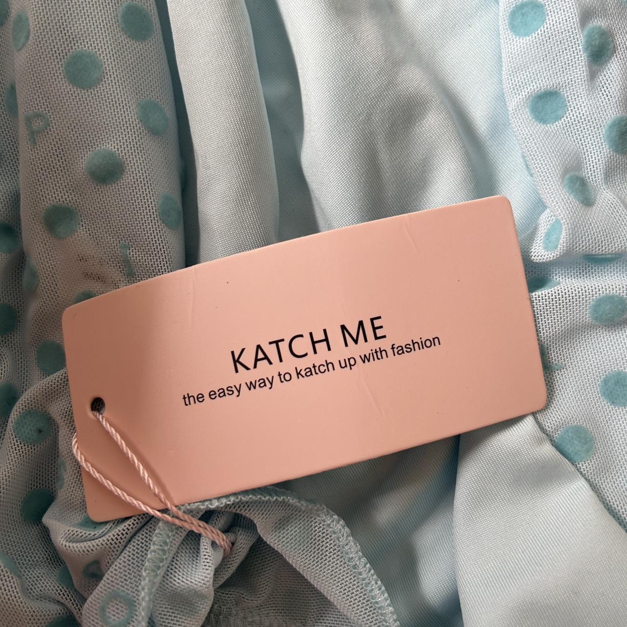 KATCHME blue dot print asymmetrical dress🩵 Diamond... - Depop