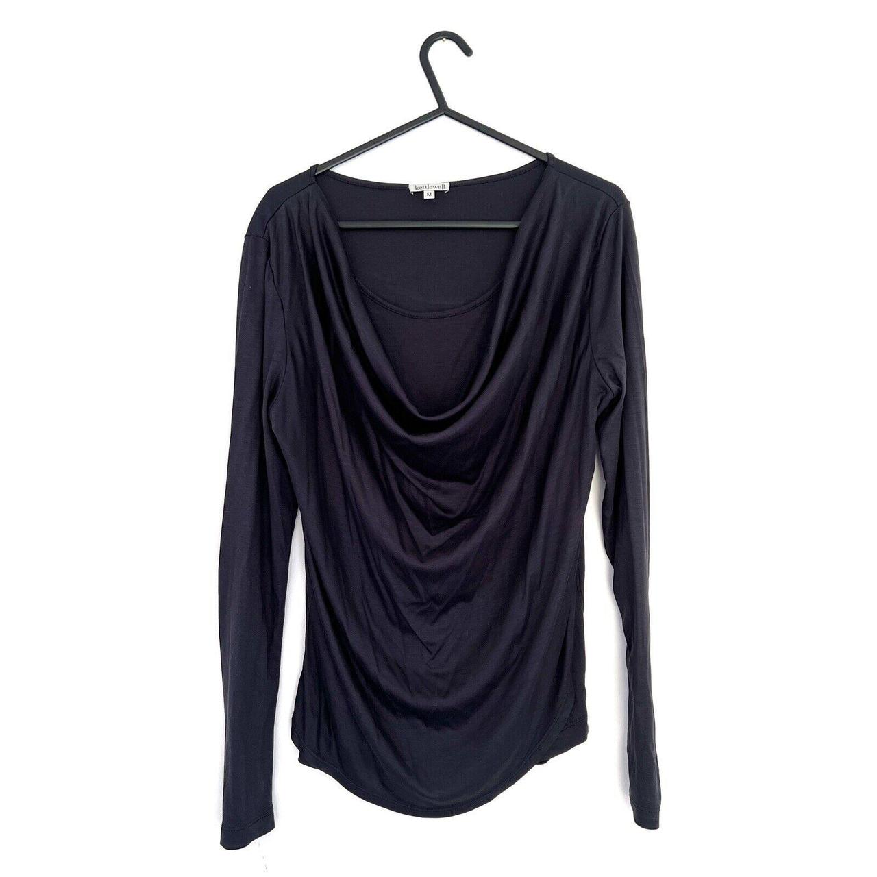 Kettlewell Womens Top Draped Size Medium Black... - Depop