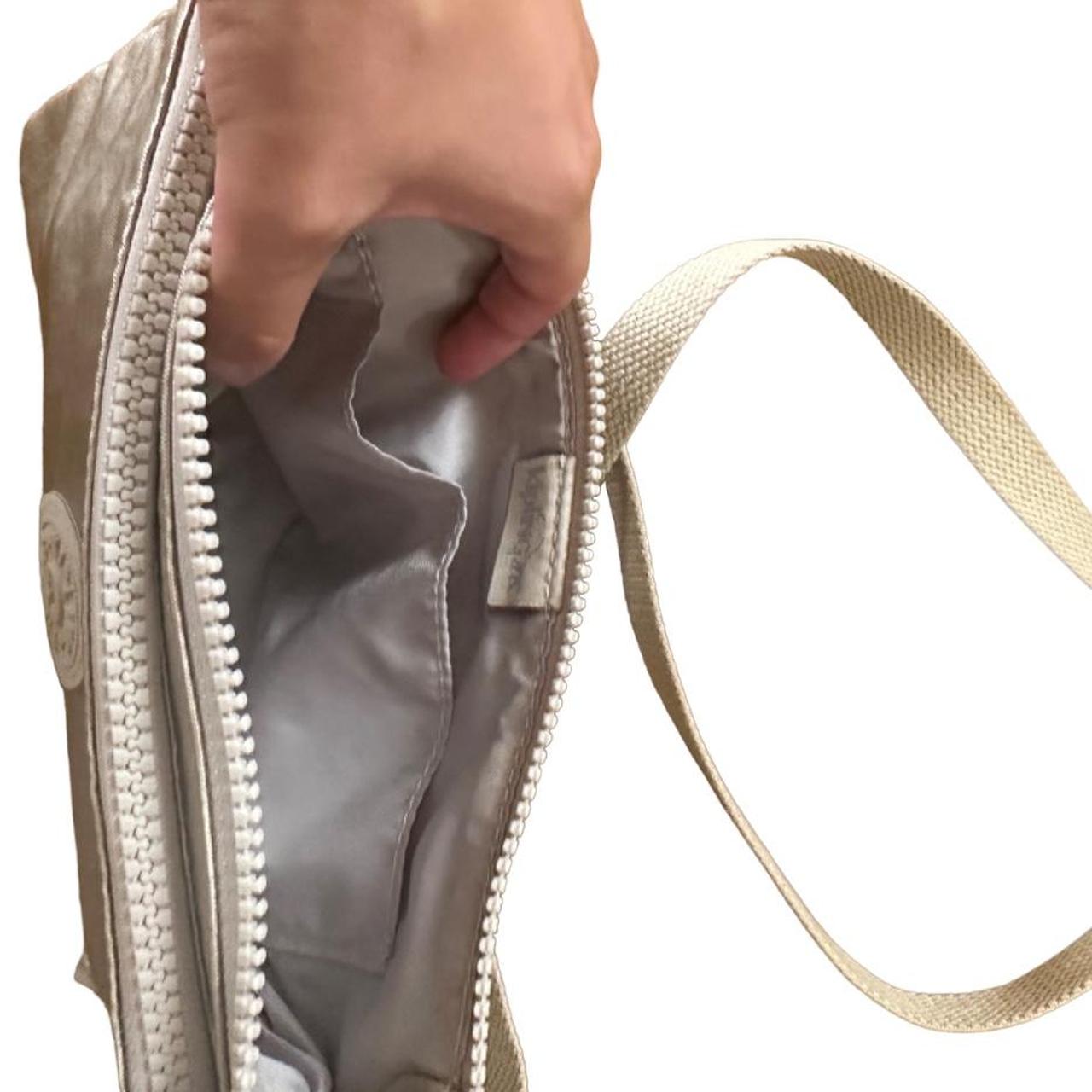 Vintage kipling shoulder bag gold silver with... - Depop