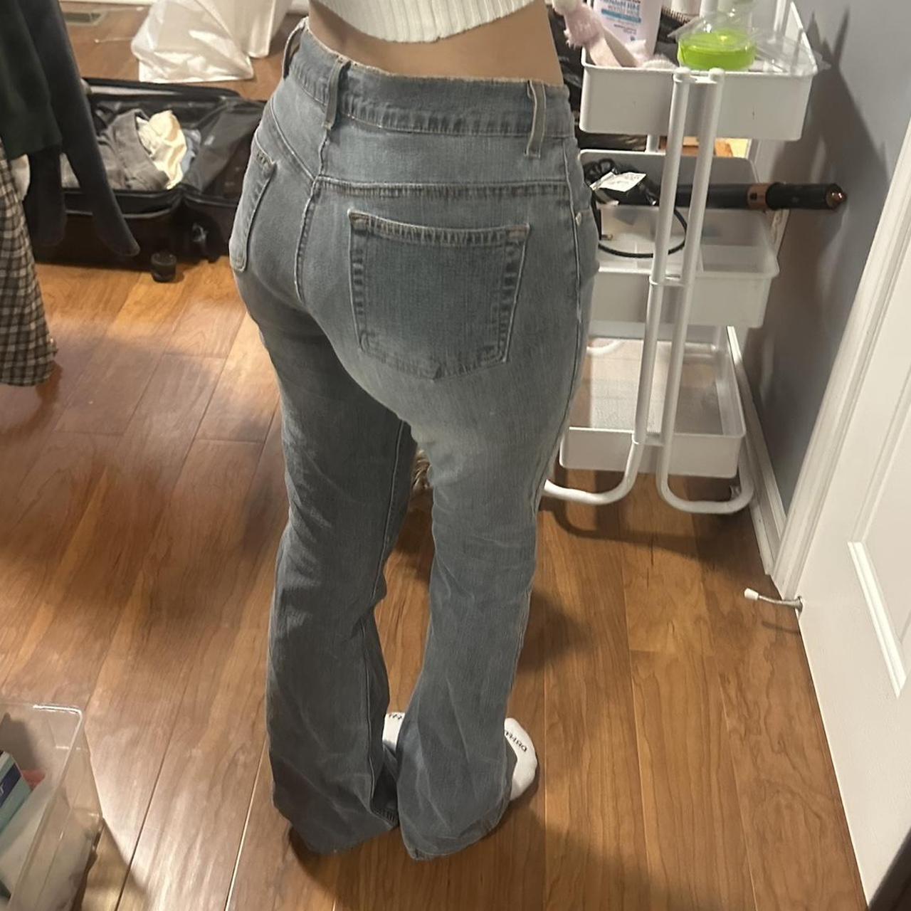 Vintage bebe flare jeans only flaw is one belt loop... - Depop