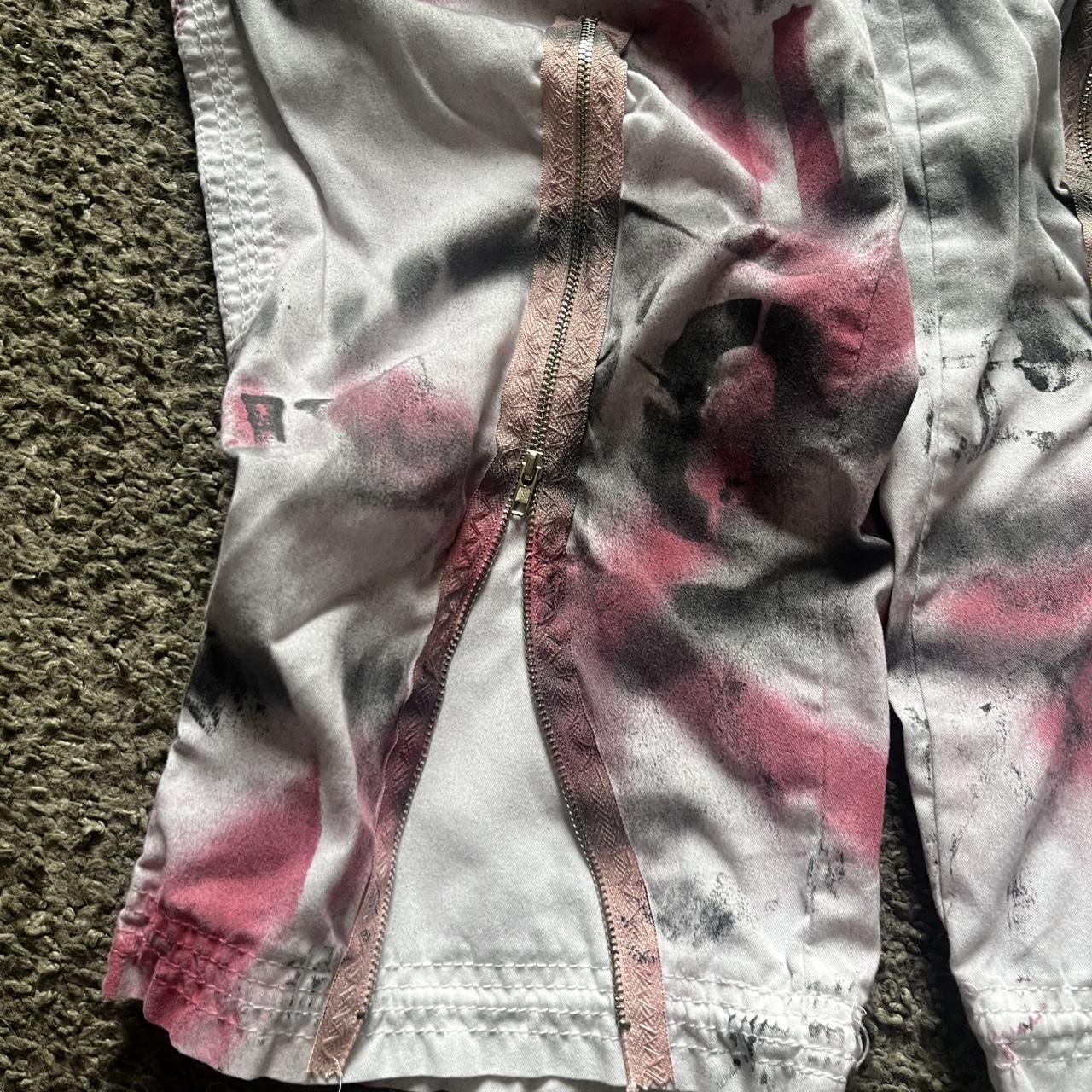 Nunyasio upcycled scrubs with spray paint splatters... | Depop