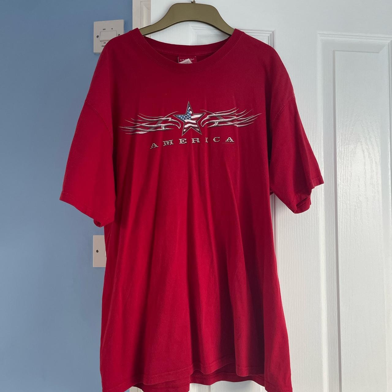 Red Graphic T-Shirt Vintage graphic tee... - Depop