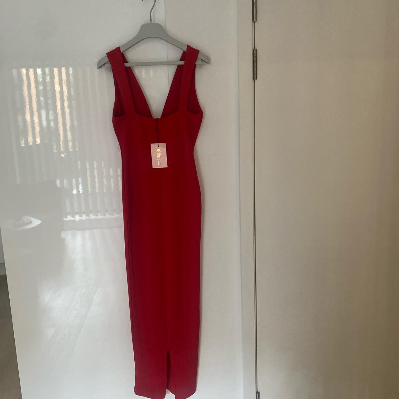 Missguided Red Plunge Scuba dress - size 10. Never... - Depop