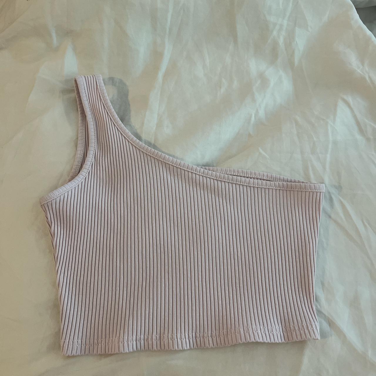 Super cute and summery light pink ribbed one... - Depop