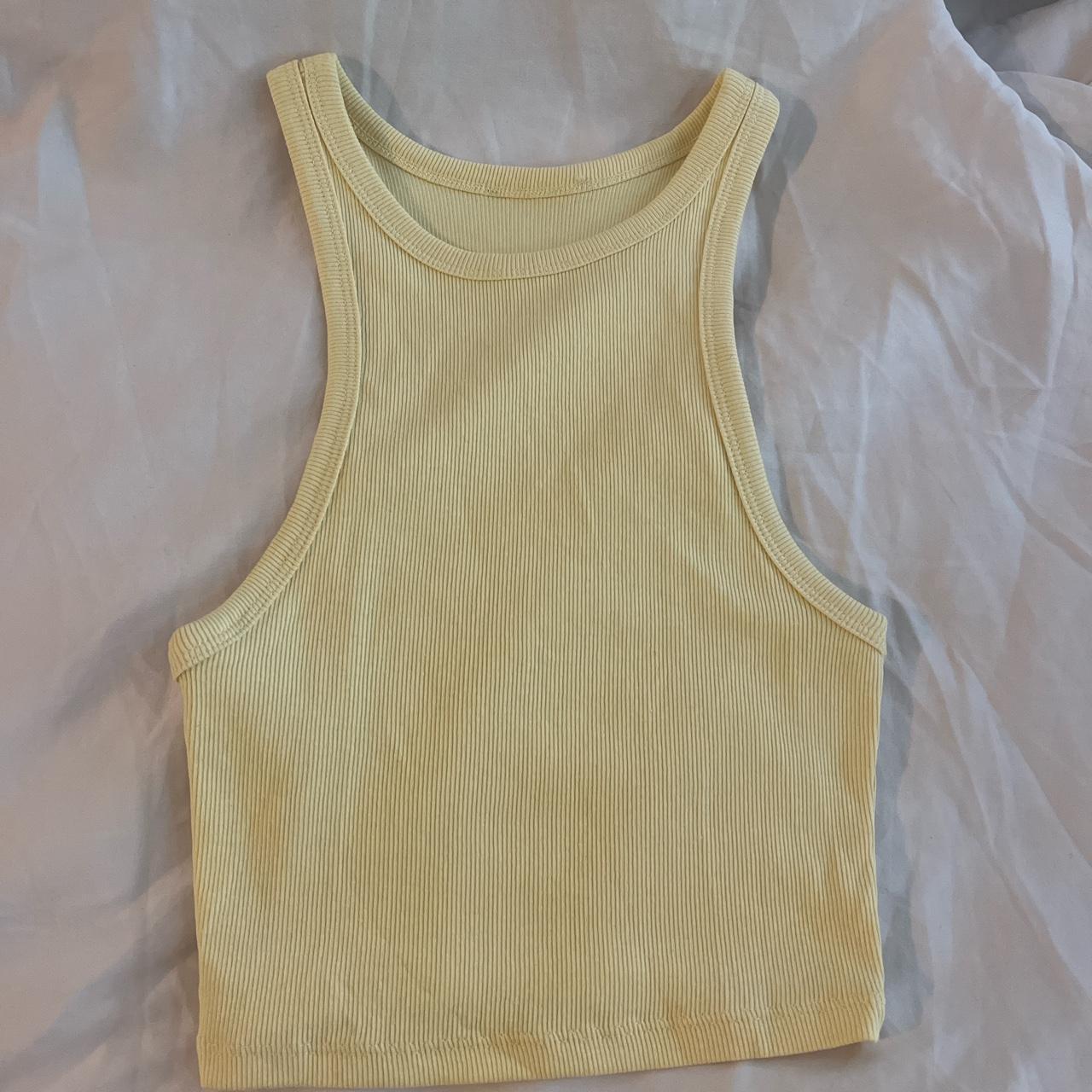 Super cute yellow Zara summery tank!! Again, no tag... - Depop