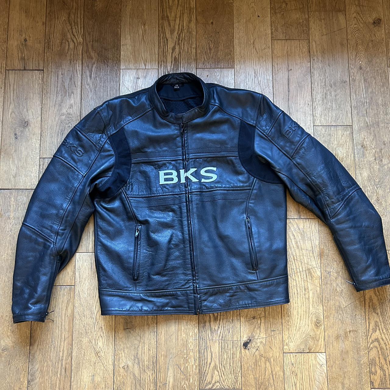 Vintage Black Leather Biker Jacket BKS Gorgeous... - Depop