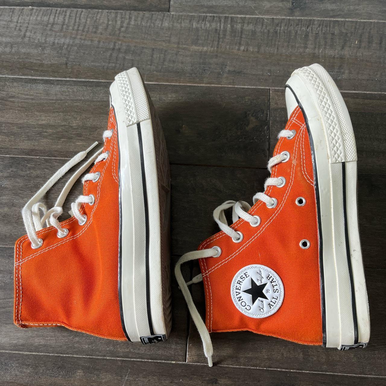 Burnt orange high top platform converse Women’s... - Depop