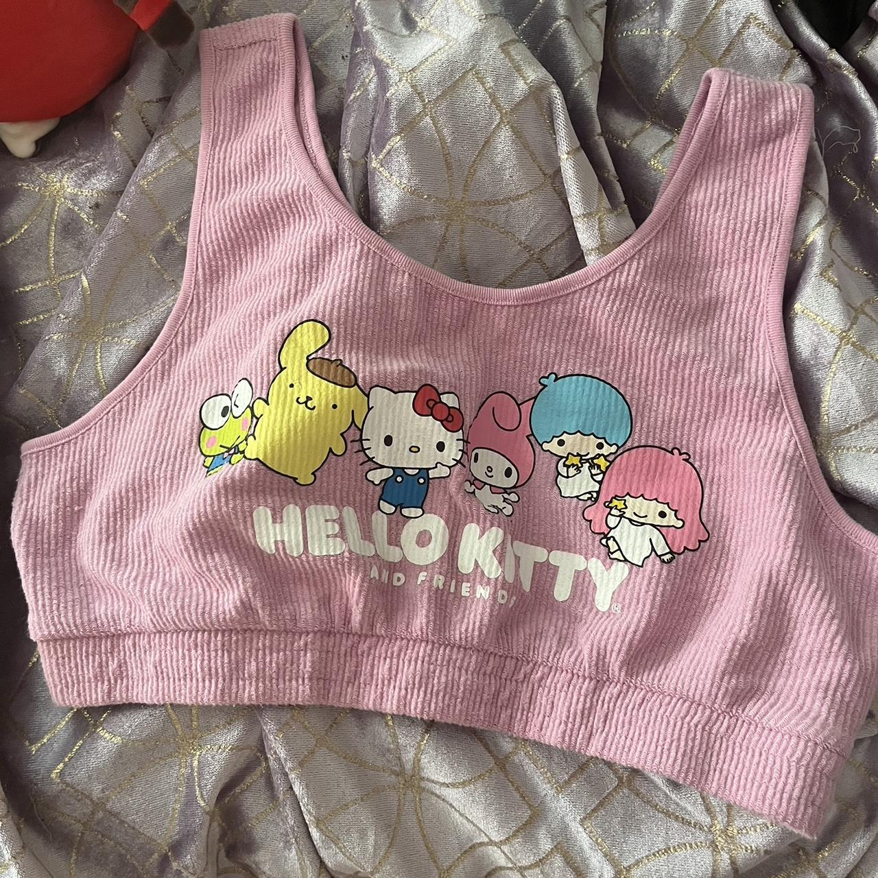 Hello Kitty Women's Pink Crop-top | Depop