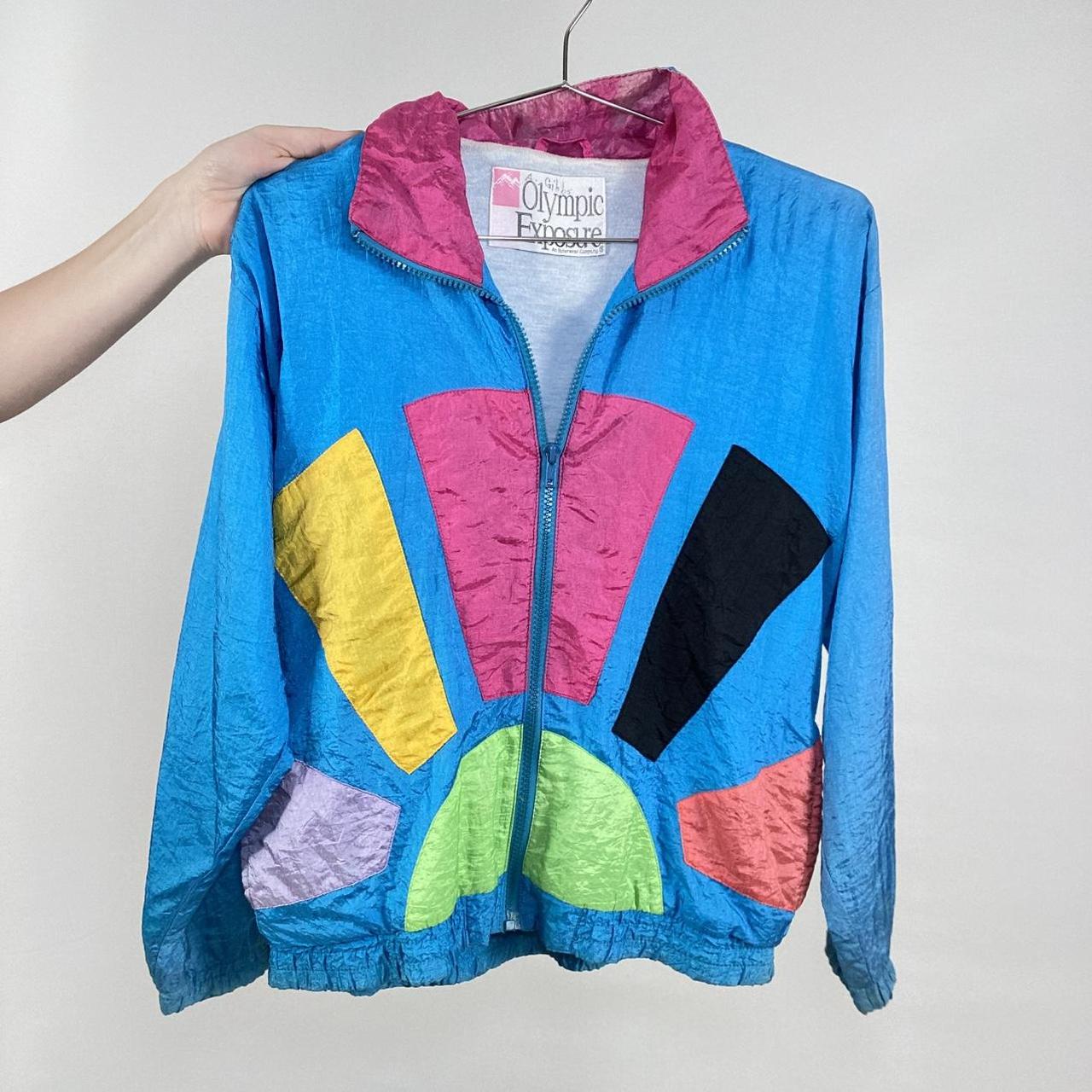 vintage multicolor windbreaker by olympic... | Depop
