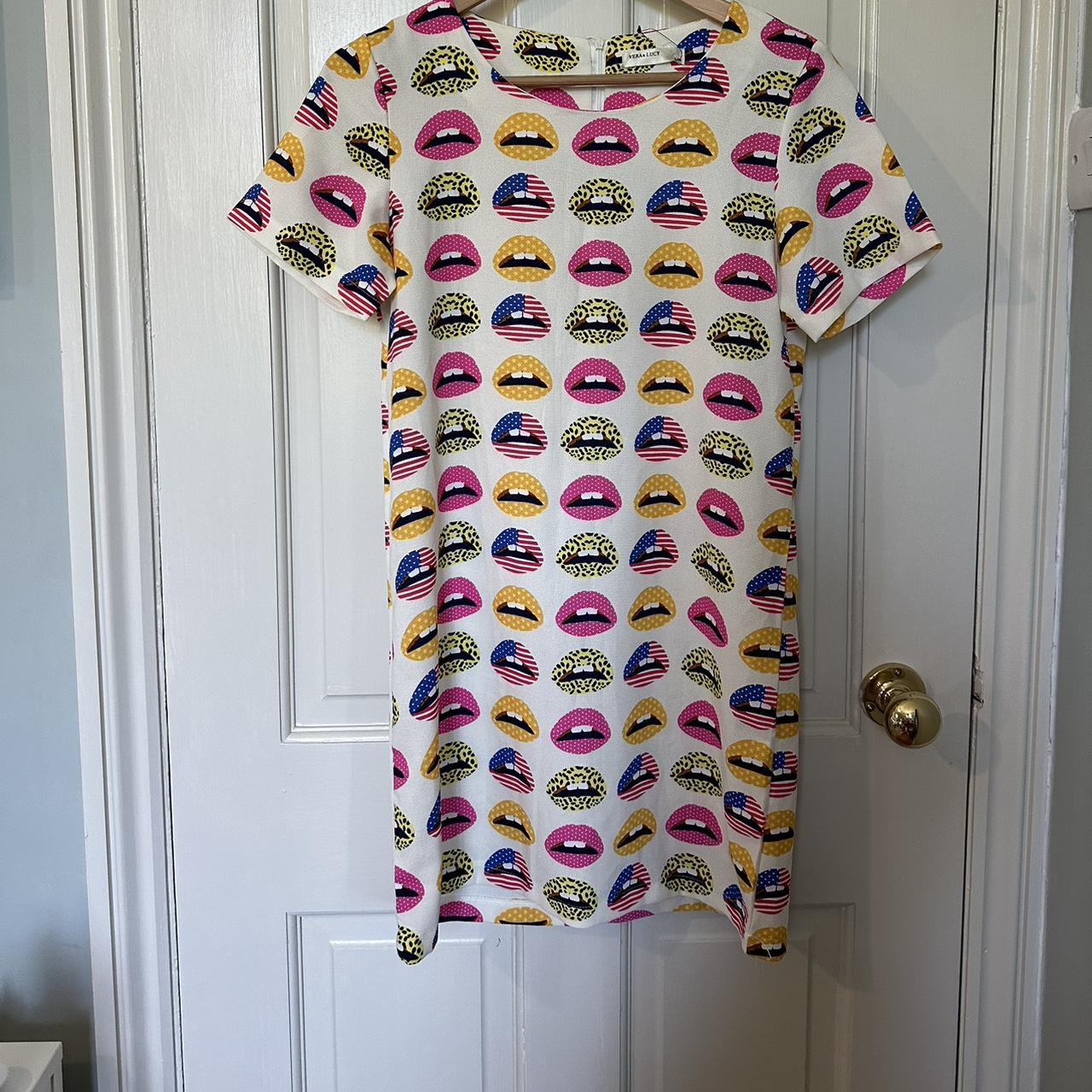 Vera & Lucy patterned dress UK 6/8 - Depop