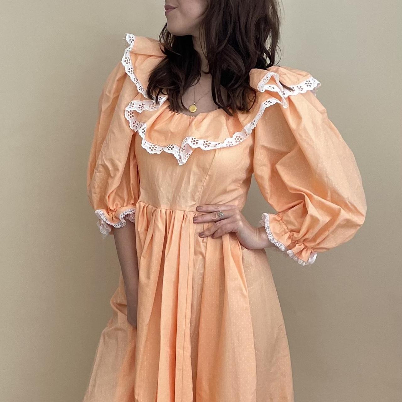 Amazing peach prairie dress 🍑 Cotton / poly... - Depop