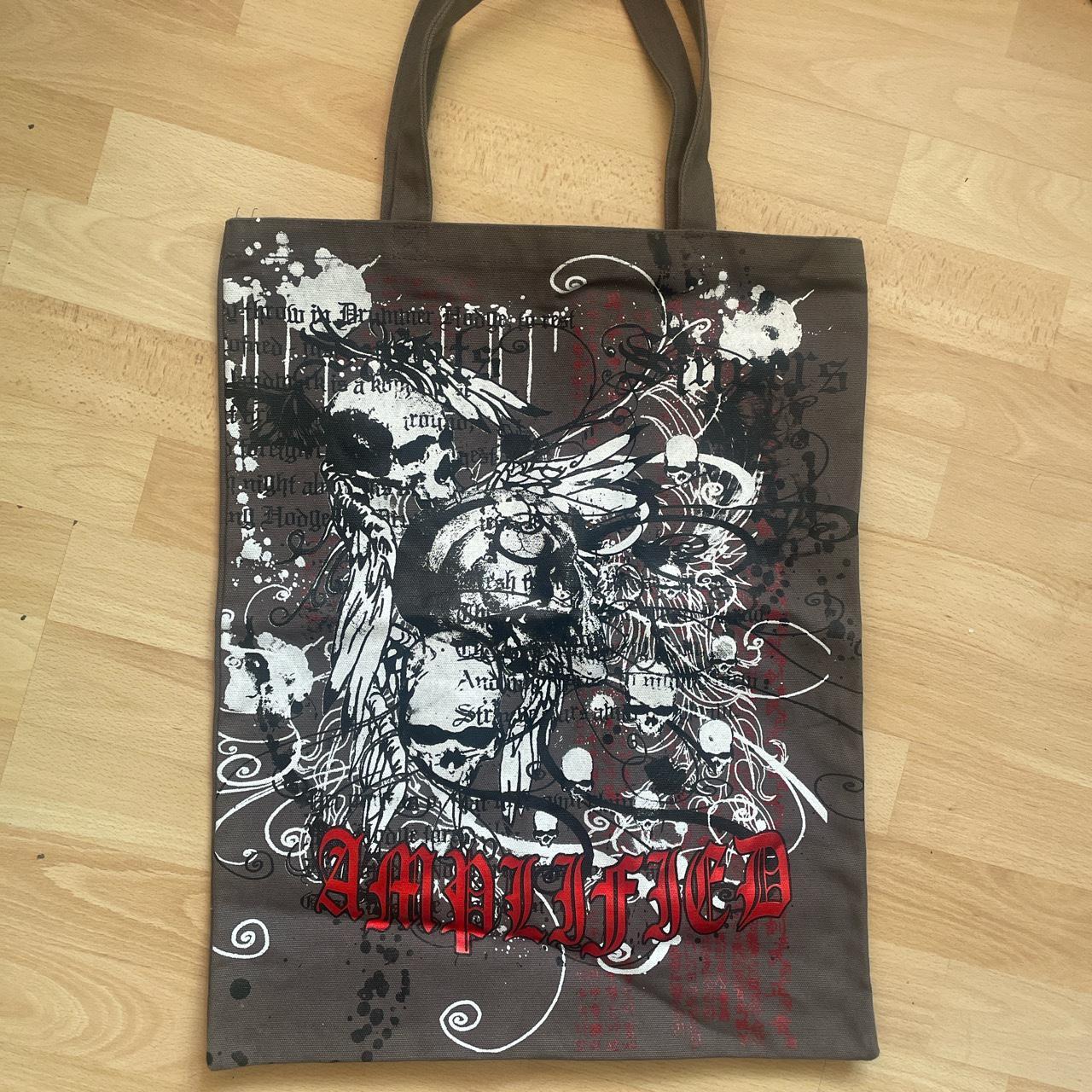 Oversized gothic emo affliction style tote bag by... - Depop