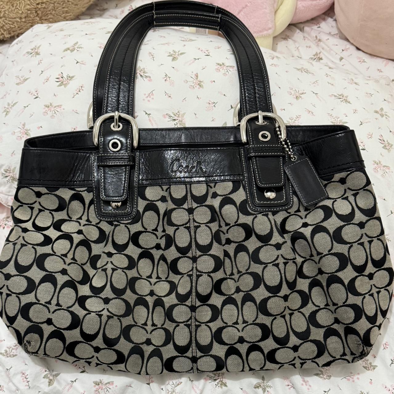 COACH F13743 Soho Pleated Tote Signature C... - Depop