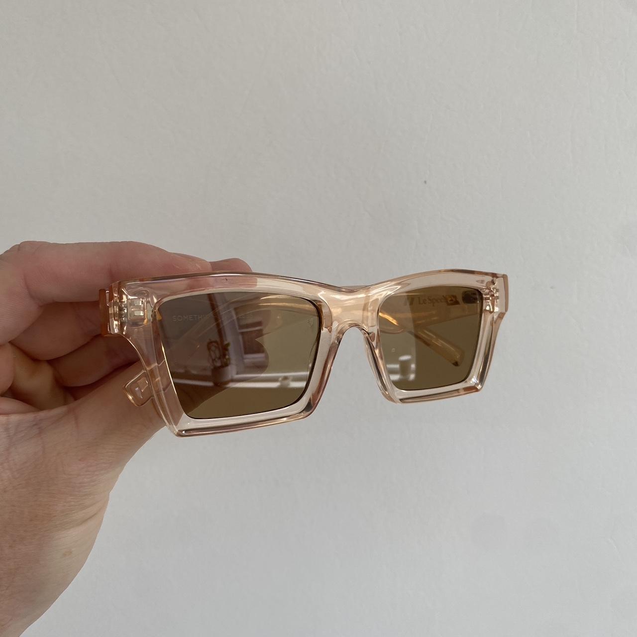Le Specs sunnies. Rose coloured Perspex. Brown... - Depop