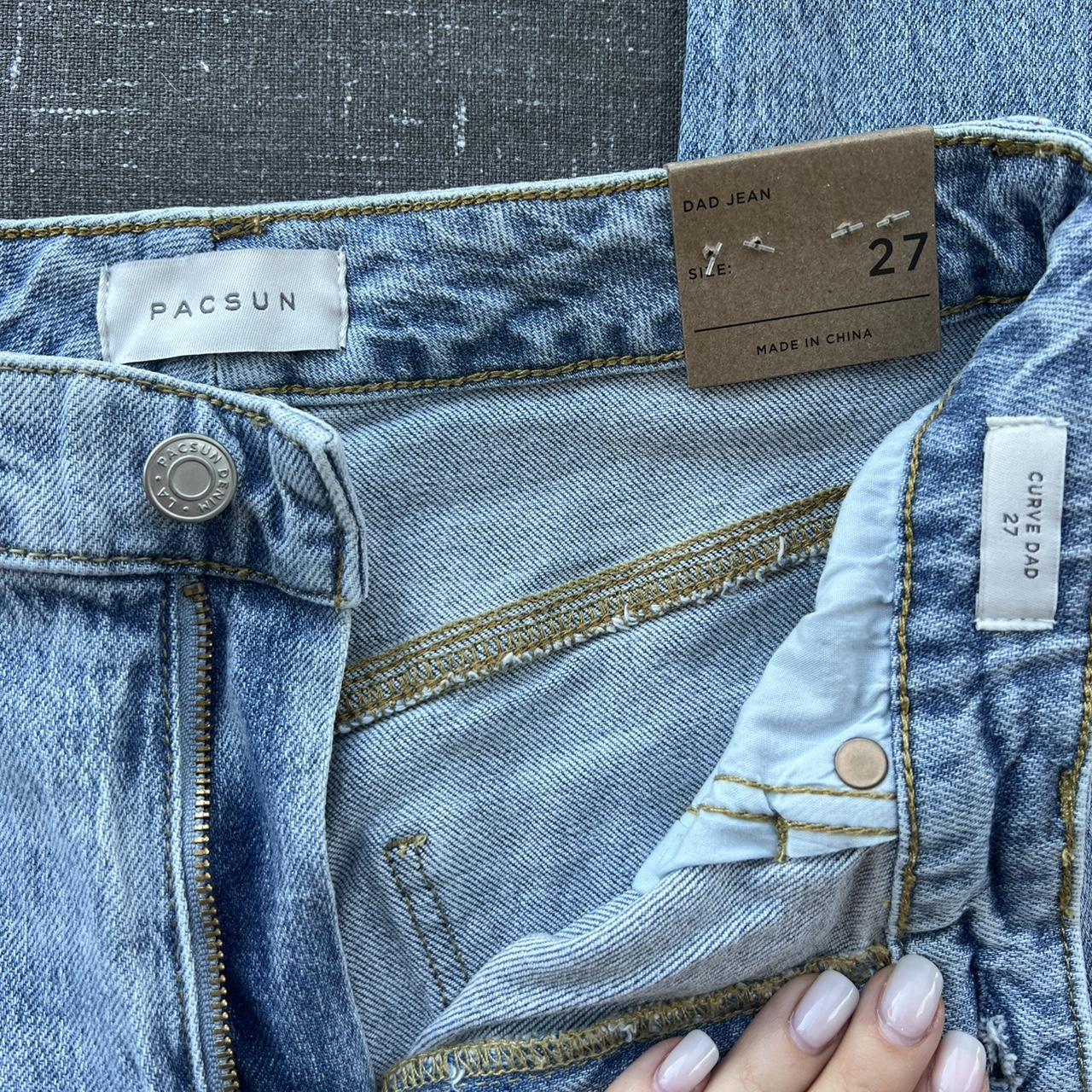 pacsun curve dad jeans • size: 27 • light wash no... - Depop