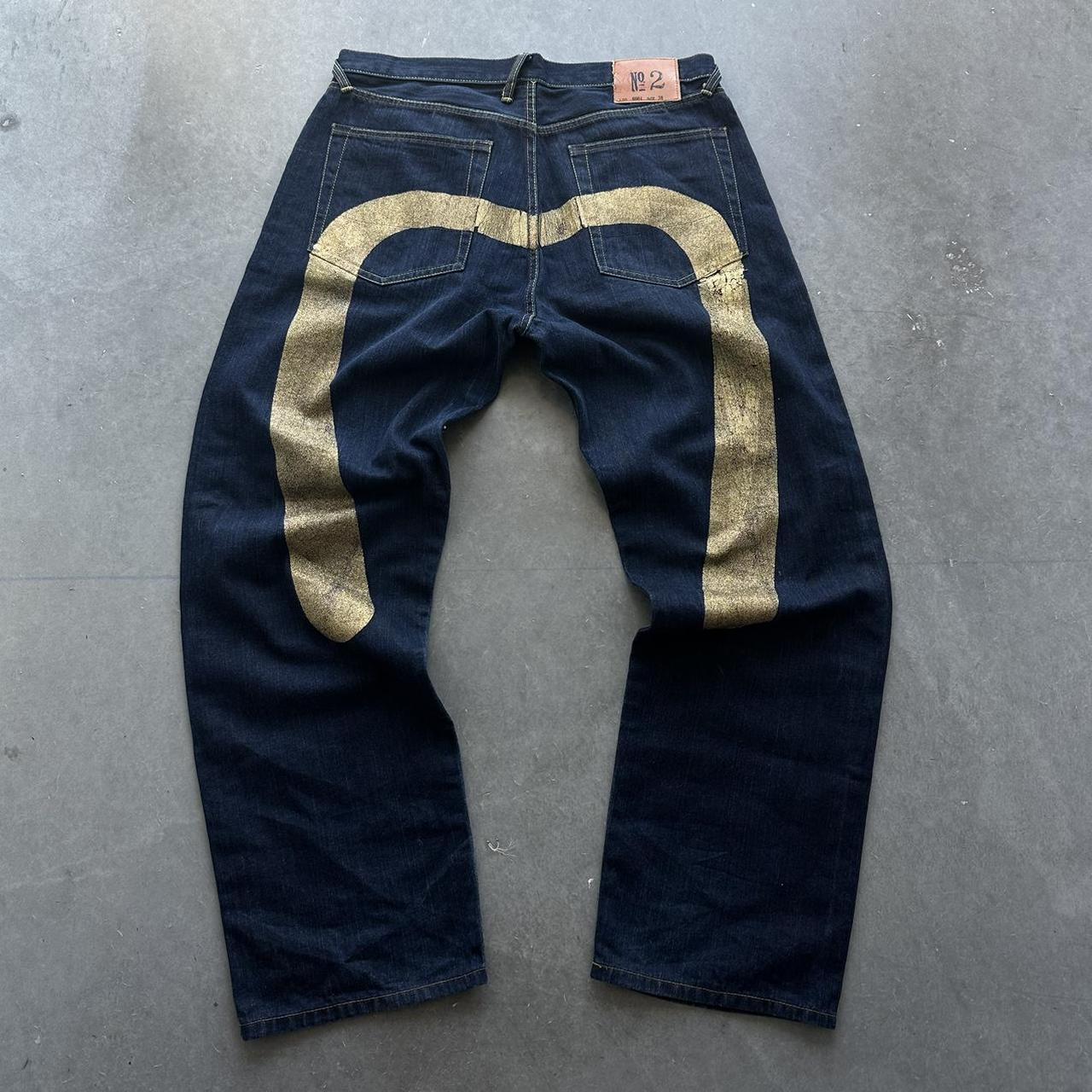 Crazy Vintage Y2K Evisu Baggy Jeans Japanese Denim... - Depop