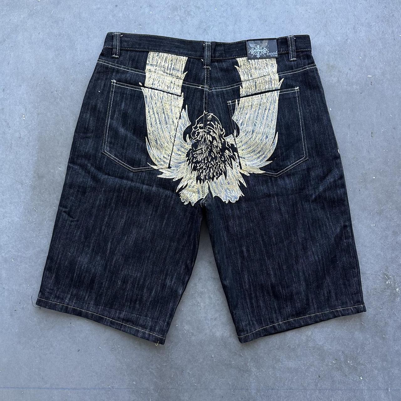 Crazy Vintage Y2K Evolution Jorts Baggy Wide Leg... - Depop