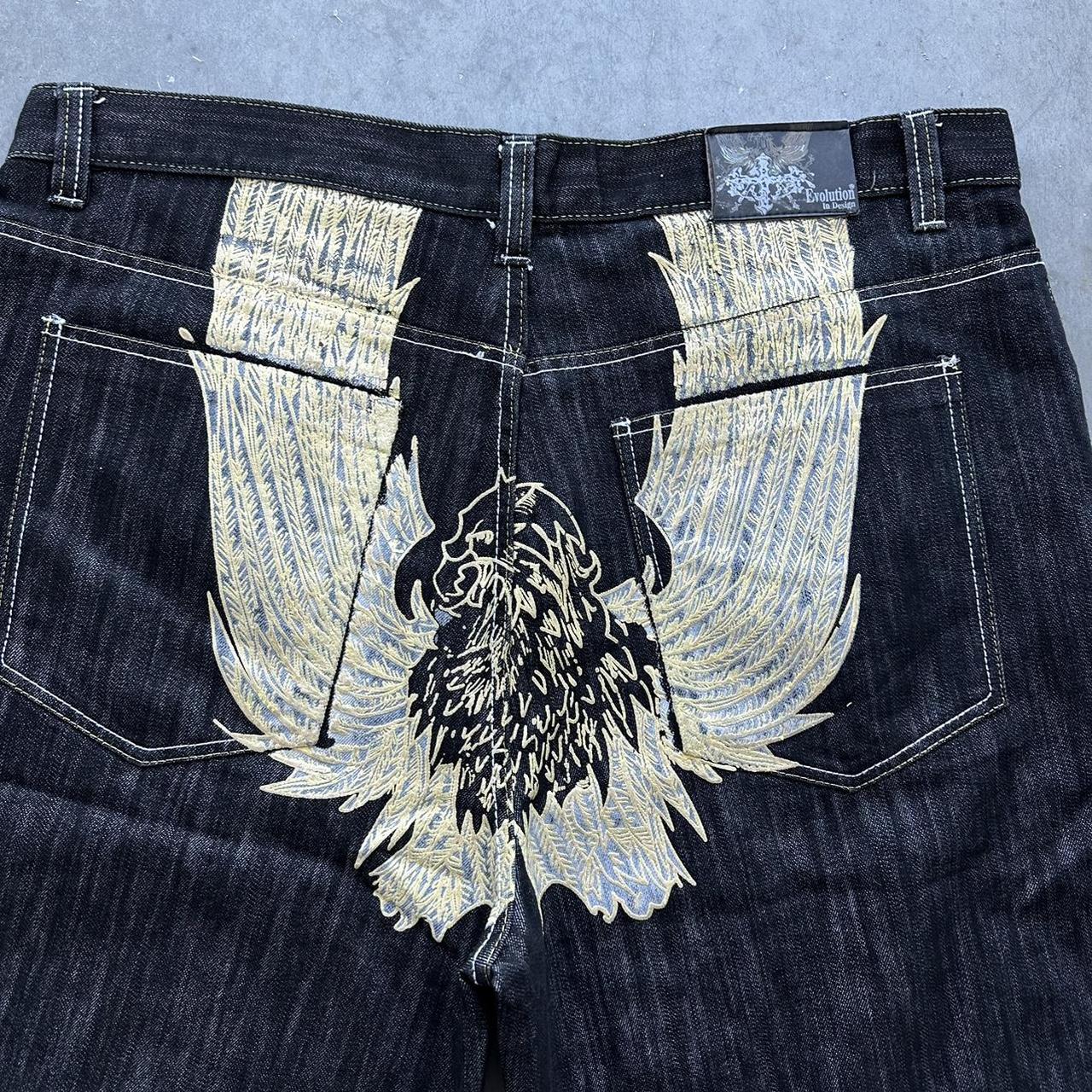 Crazy Vintage Y2K Evolution Jorts Baggy Wide Leg... - Depop