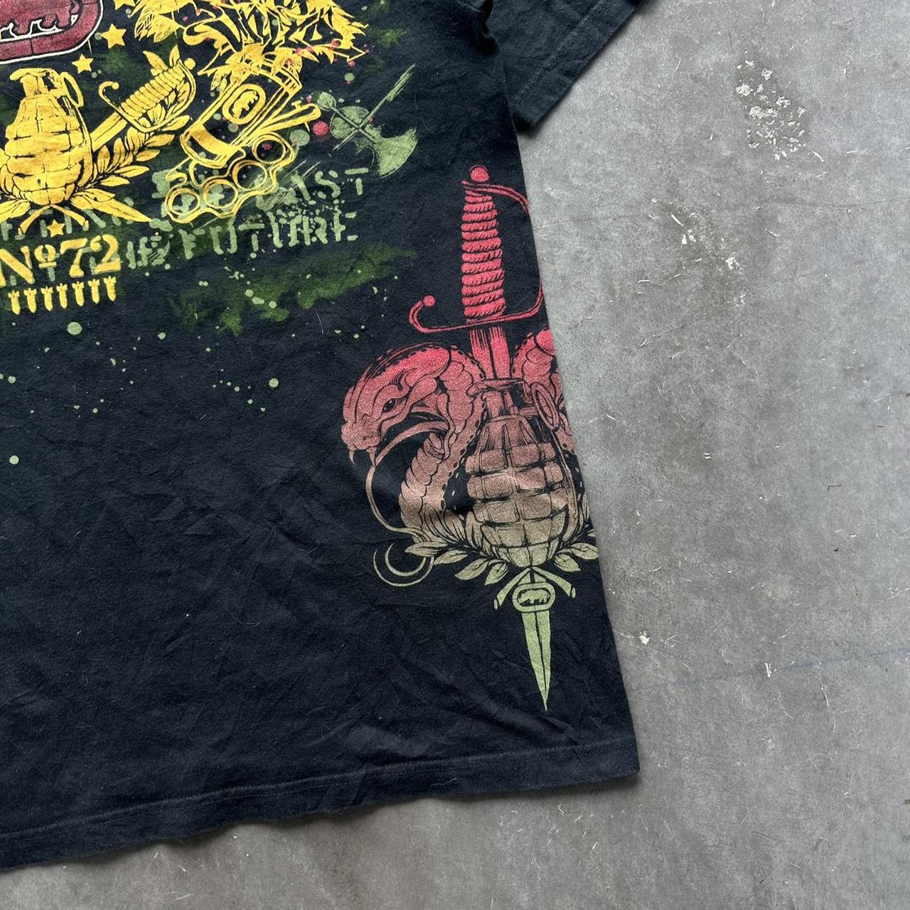 Vintage Y2K Ecko Unltd Skull T Shirt All Over Print... - Depop