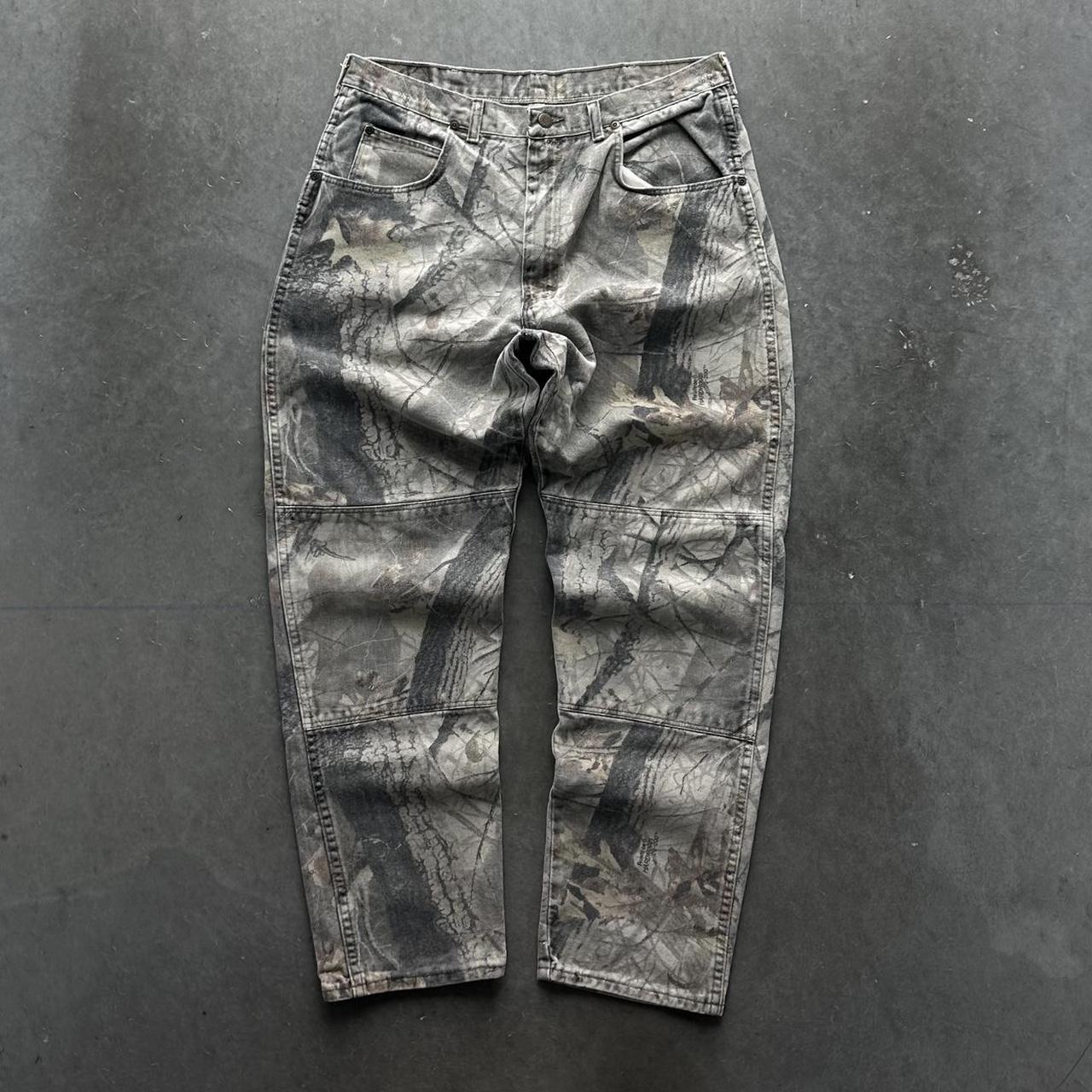Vintage Y2K Realtree Camo Double Knee Pants Baggy... - Depop