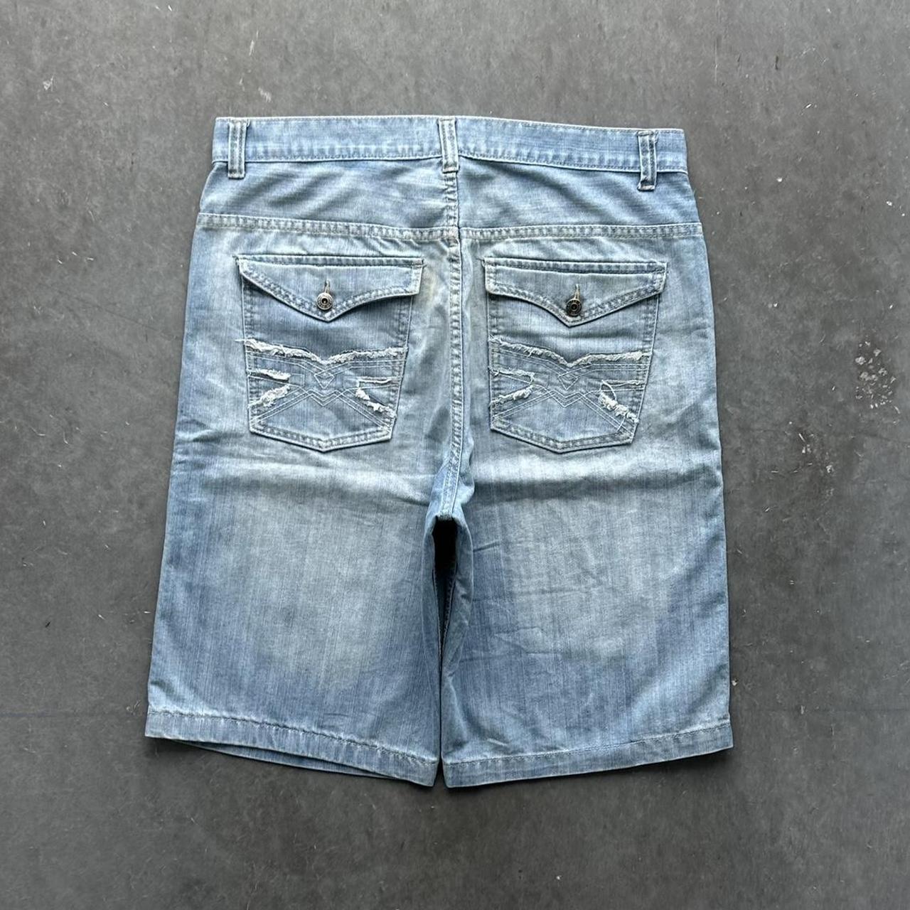 Vintage Y2K Baggy Embroidered Route 66 Jorts Wide... - Depop