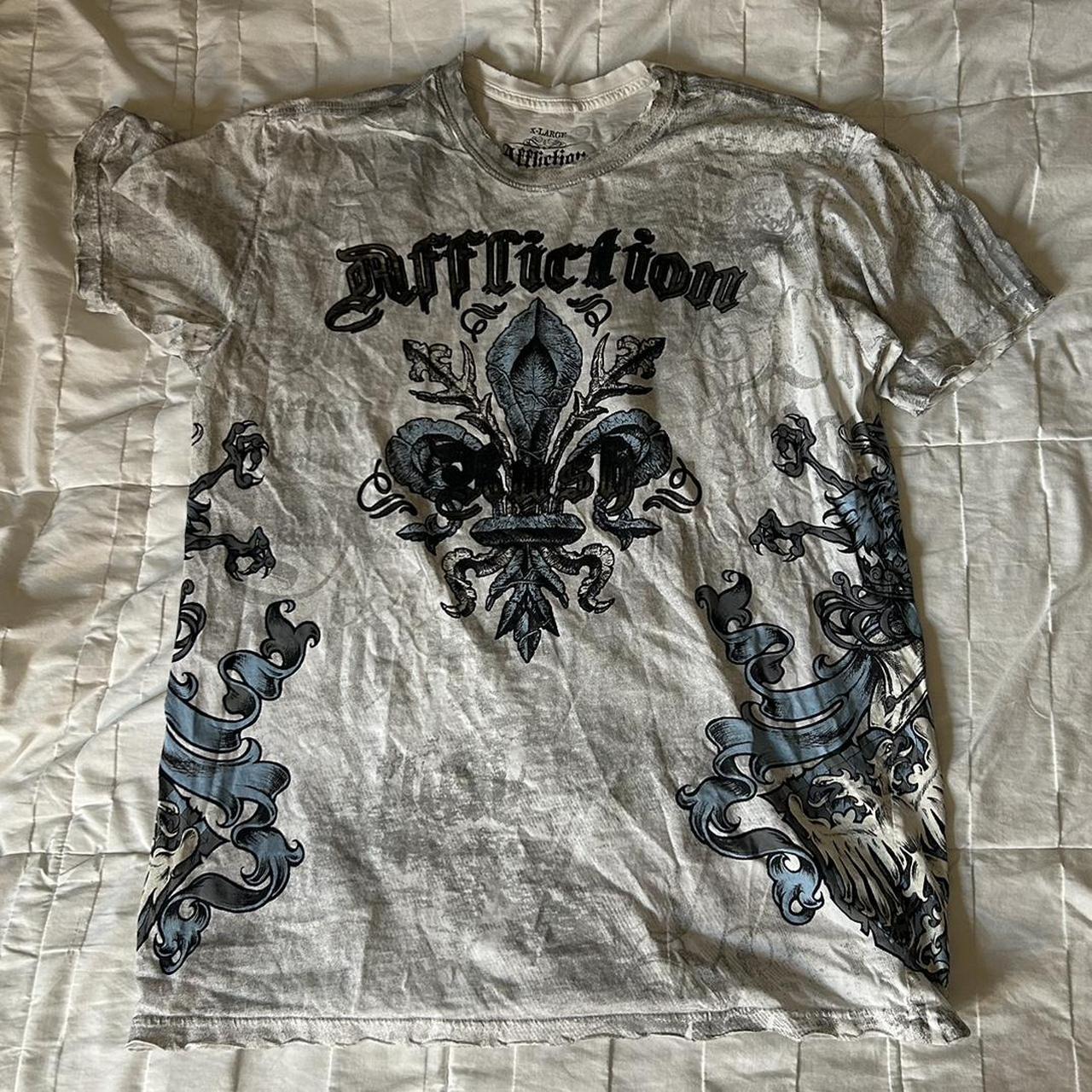 the coolest affliction tee size XL width laid flat-... - Depop