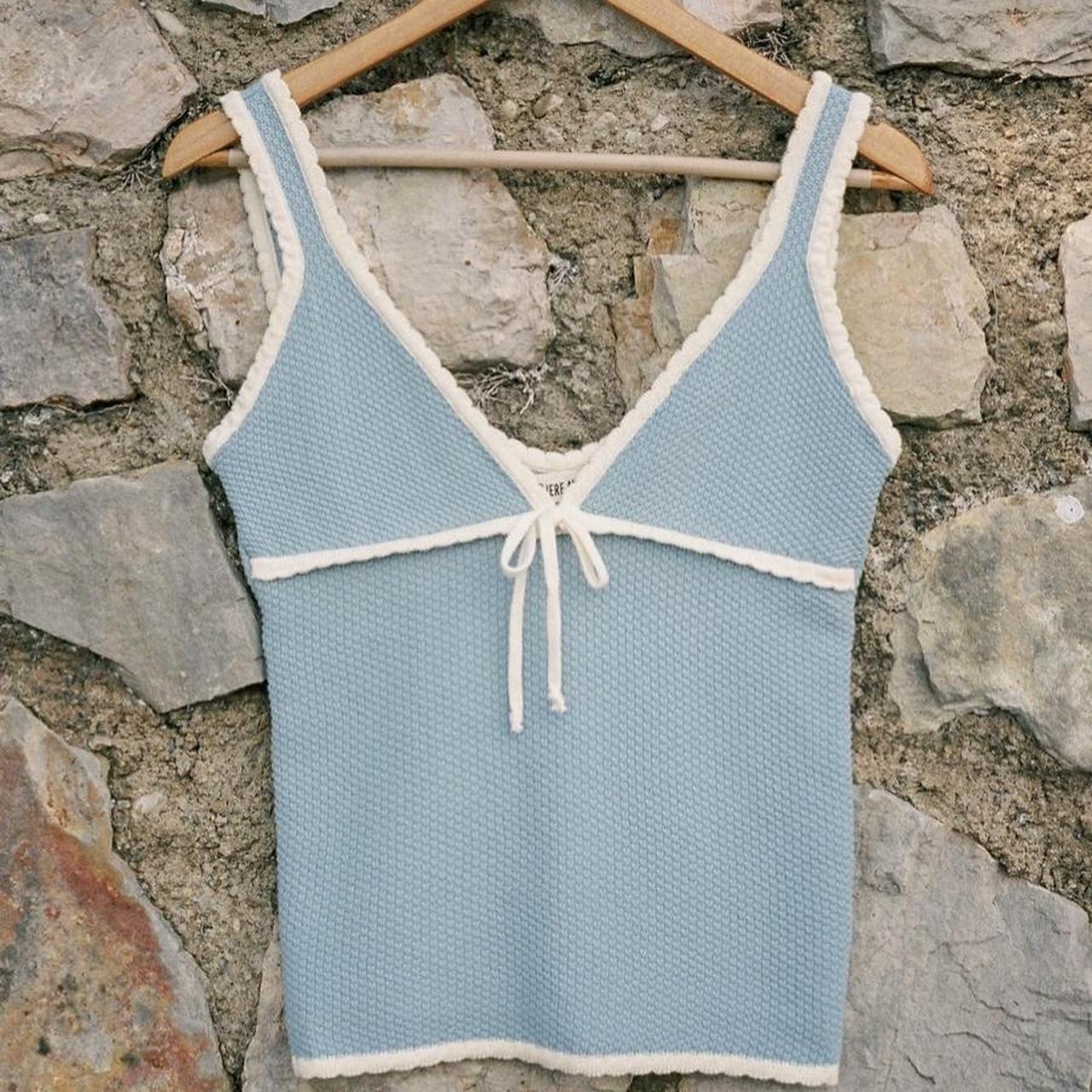 DJERF AVENUE Amorini top in blue Size Medium Worn... - Depop